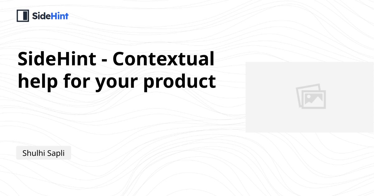 SideHint - Contextual help for your product