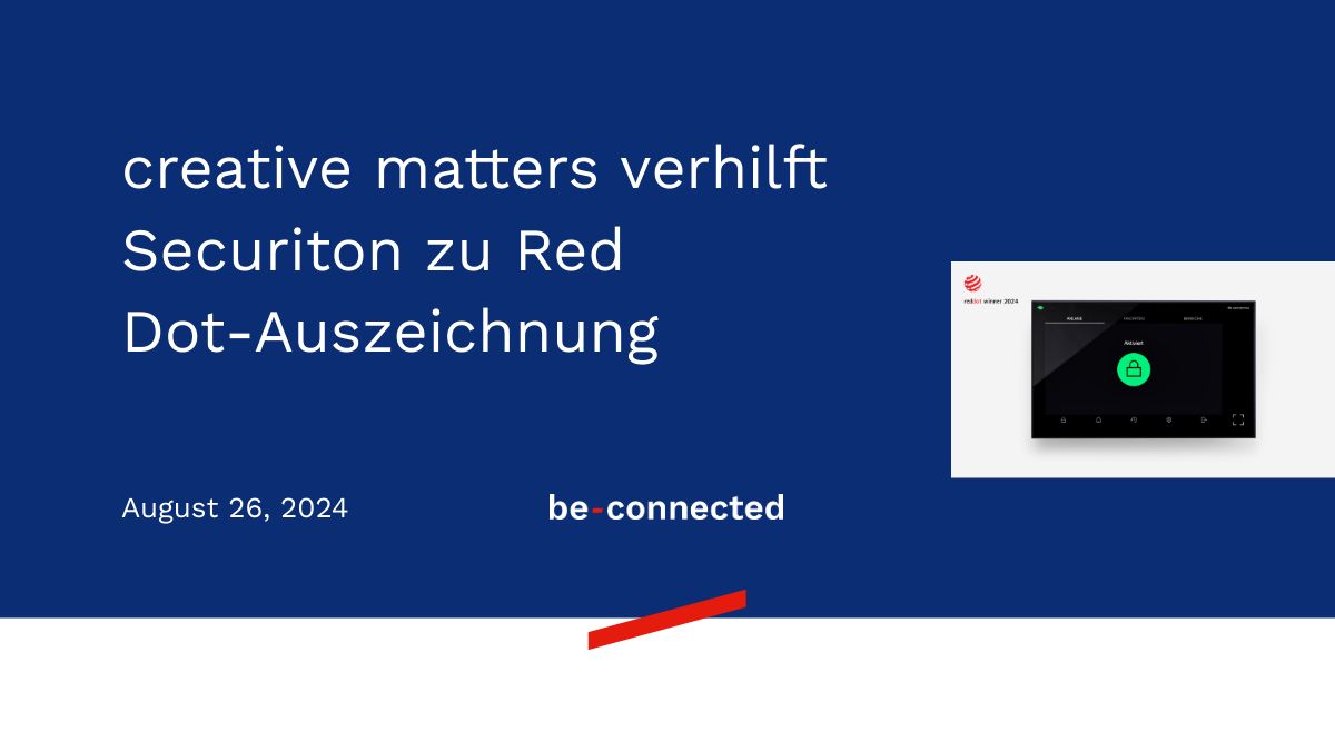 creative matters verhilft Securiton zu Red Dot-Auszeichnung